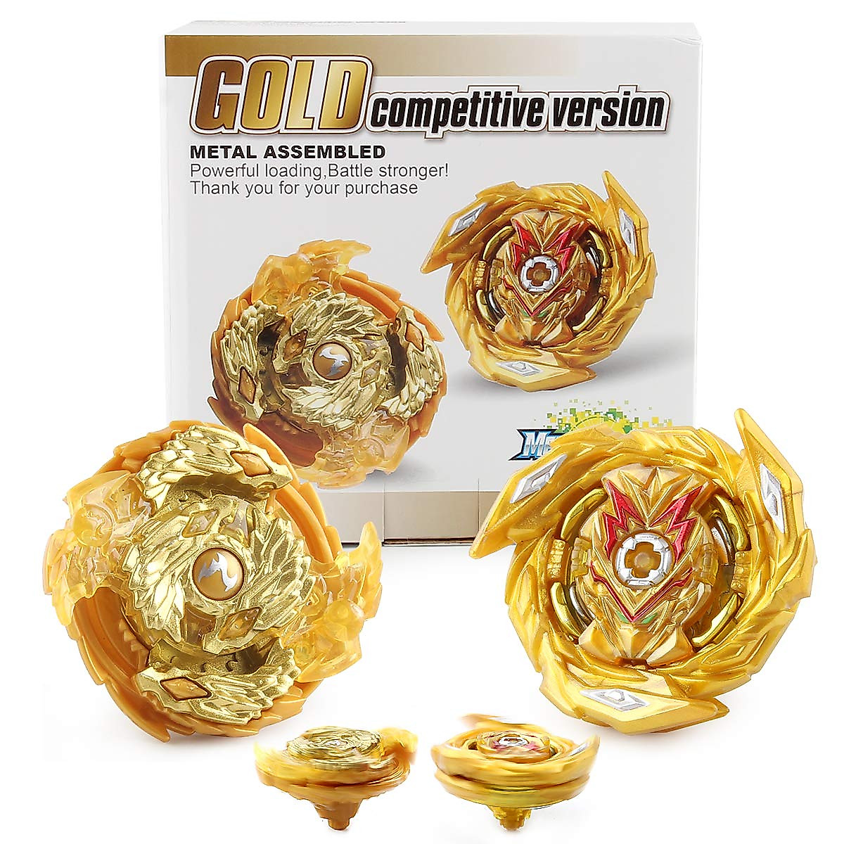 RGoal Bey Battle Burst Gyro Attack Blades Metal Fusion Evolution Combination with Starter Battle Arena, Launchers & Includes 2 Battling Metal Gyro Blades