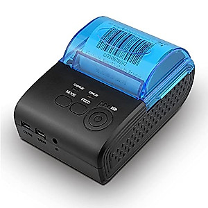 Yoidesu Mini Receipt Printer,58mm Portable Bluetooth Mobile Thermal Printer Compatible with Android Windows Vista Linux,Bluetooth 4.0 Label Printer Wireless (US Plug)
