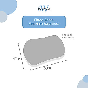 SheetWorld Fitted 100% Cotton Jersey Bassinet Sheet Fits Halo Bassinet Swivel Sleeper 17 x 30, Blue Gingham, Made in USA