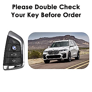 KINIVA Leather New Car Key Fob Cover Compatible with 2023 BMW i7 X5 X7 xi7 Series, Key Fob Keychain for BMW Remote Key Fob (X7 Black)