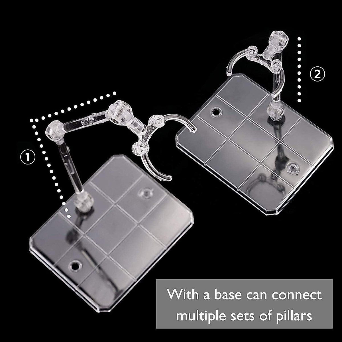 Linhoo Action Figure Stand, 5pcs Action Figure Display Compatible with HG RG SD SHF Gundam Stand 1/144 with Screwdriver