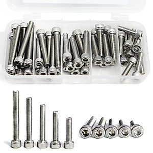 M5 x 20mm 25mm 30mm 35mm 40mm Socket Head Cap Screws Bolts Stainless Steel 304 Metric Machine Hex Socket Screw, 50PCS