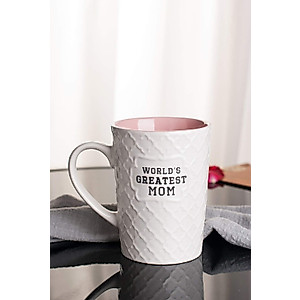 Ynsfree-World's Greatest Mom-16 OZ Coffee And Tea Cups-For mom,lady, wife,Valentine's Day or Anniversary - Birthday Gift Ceramic Office Fun Gifts Deal With White Cute Mugs-Funny Mom Mug