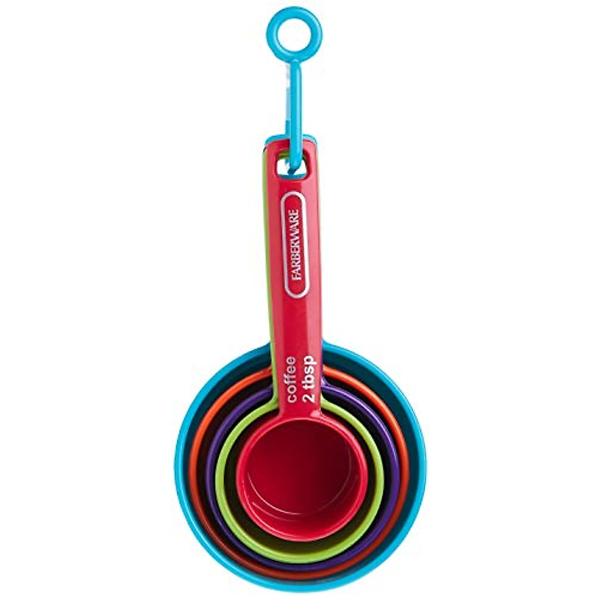 Farberware Professional Plastic Measuring Cups with Coffee Spoon, Set of 5, Colors may vary