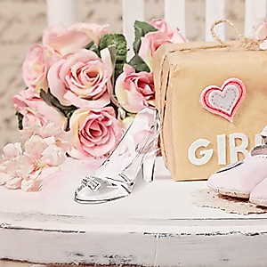 Suclain 2 Pcs Glass Slipper Decoration Gift Princess Crystal High Heels Shoes Figurine Ornaments for Girls Shoe Women Coming of Age Ceremony Wedding Christmas Birthday Party(Clear)