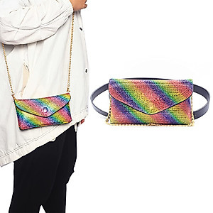 PTcuofu Small Shoulder Bag Lightweight Bag with Crystal Multifunction for Women (Colorful)