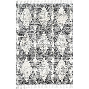 nuLOOM Selah Geometric Shag Area Rug, 8x11, Grey