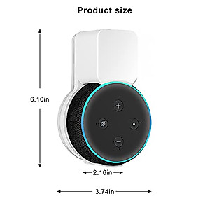 Costyleen Echo Dot Wall Mount Holder for 3rd Generation, Space Saving Accessories Smart Home Speakers, Clever Echo Dot(3rd Gen) Accessories with Built-in Cable Management Without Messy Wires-White