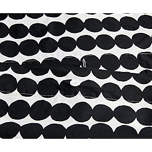 MARIMEKKO - Queen Duvet Cover Set, Cotton Bedding with Matching Shams & Button Closure, All Season Home Decor (Rasymatto Black, Queen)