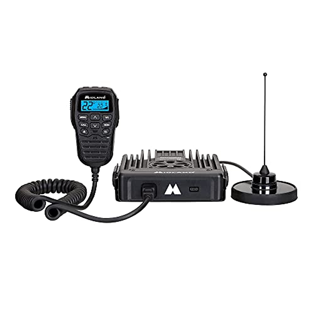 Midland - MXT575 Micromobile - 50 Watt GMRS Radio - Two Way Radio - NOAA Weather Scan & Alert - 15 High Power GMRS Channels - Fully Integrated Control Mic