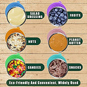 Jeadiuwe Salad Dressing Container To Go 6 x 1.7 oz Set,Reusable Small Stainless Steel Condiments Containers with the silicone Lids，Reusable Leakproof Sauce Containers for Lunch Box Leak Proof