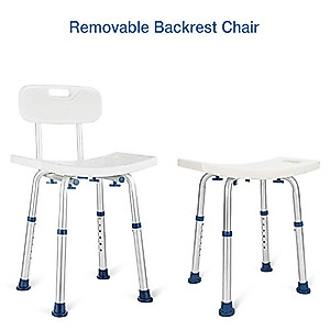 GreenChief Shower Chair with Back Removable - Small Shower Stool for Inside Shower, Narrow Bathtub Chair, Adjustable Shower Seat for Seniors, Elderly, Handicap, Disabled (300 LBS)