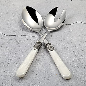 CATHYLIN Salad Servers Stainless Steel Salad Serving Set Salad Fork and Spoon