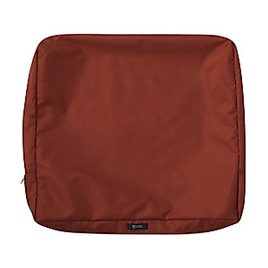 Classic Accessories Ravenna Water-Resistant 23 x 20 x 4 Inch Outdoor Back Cushion Slip Cover, Patio Furniture Cushion Cover, Spice, Patio Furniture Cushion Covers