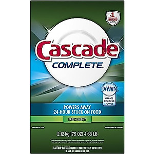 Cascade Complete Powder Dishwasher Detergent, Fresh Scent, 75 oz, White
