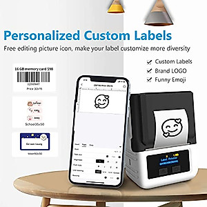Mini Bluetooth Thermal Label Maker with Multi-Purpose Square Self-Adhesive Label