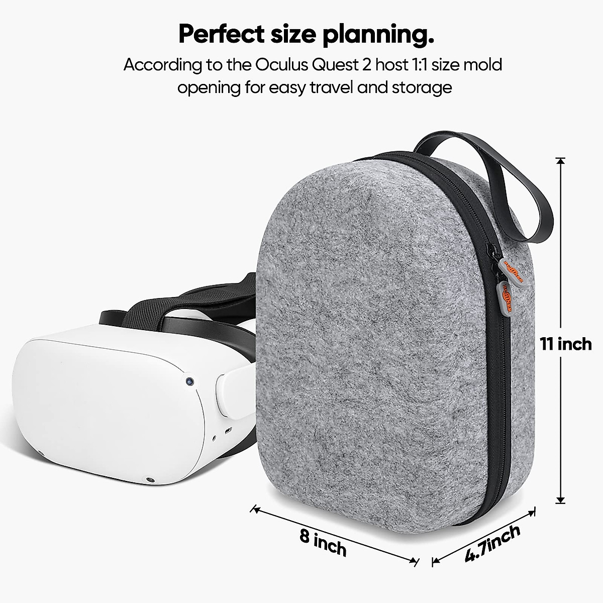 BCHINER Design Carrying Case for Travel and Home Storage Oculus Quest 2 Basic and Official Elite Version VR Gaming Headset and Touch Controllers Accessories