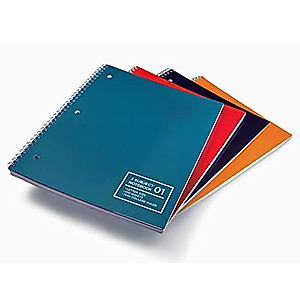 Livescribe Single-Subject Lined Notebooks #1-4 (A4, 8.3" x 11.7", 210mm x 297mm), 4 colors, 4 pack