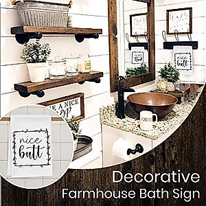 Peaces of Joy Nice Butt Funny Hand Towel with Sayings for Bathroom, Rustic Cute Dish Kitchen Fingertip Towels for Home, Decorative Farmhouse Bath Sign Housewarming Gifts