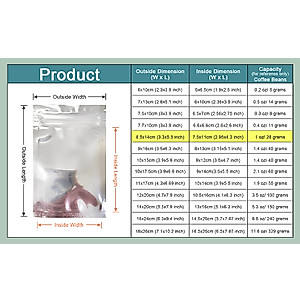 100 Pack Clear Front Reclosable Airtight Mylar Bags 8.5x14cm (3.3x5.5inch) for Zip Heat Seal Aluminum Foil Packaging Lock Plastic Bag Valve Zipper Lock Bulk Food Storage Candy Foil Pouch