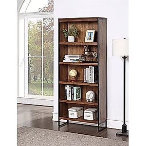 Martin Furniture Industrial Open Wood, Bookcase Shelves, Brown