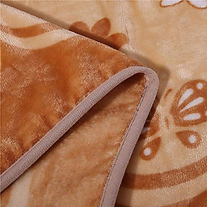 Blanket Cartoon Kitty Printing Throw Blanket Soft Cover Flannel Cozy Plush Fleece Blanket for Boys Girls Kids Toddler Baby (Larqe(55 in x 39 in))…… (Brown)…