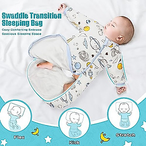 JoyKidom Unisex Baby Long Sleeve Sleep bag, Anti-Kick Wearable Blanket, Transitional Swaddle Sleep Sack, 0-18 Months, Side open, 2 Way Zipper (Pink)