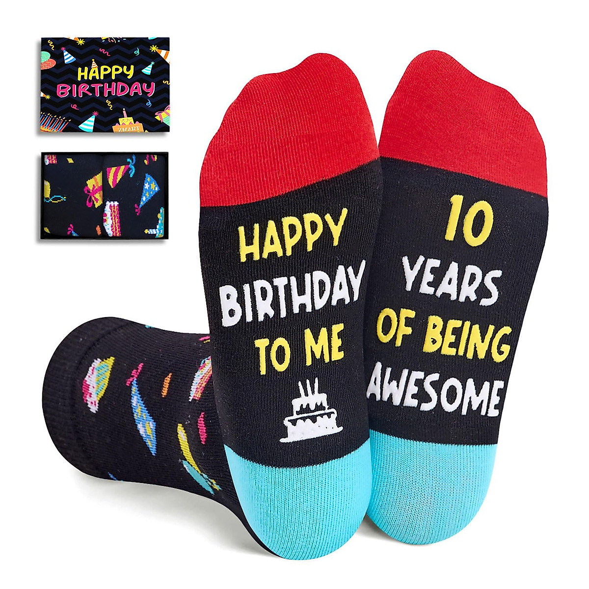 Zmart 10 Year Old Birthday Gifts for Boys - Socks for Tween Boys Girls Age 10, 10 Year Old Boy Gift Ideas, Presents for 10 Year Olds, Black