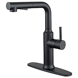 CREA Bar Sink Faucet Kitchen Faucets Black with Pull Down Sprayer RV Small Mini Sink Faucet Magnetic Docking for Laundry Outdoor Camper