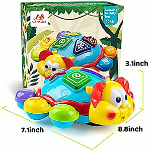 Vanmor Walking Crawling Toys for Infants 6-12 18 Months +, Spanish English Bilingual Learning Toy Montessori Educational Toy, Baby Musical Light up Toys Gifts for 1 2 3 Year Old Boy Girl
