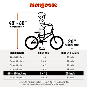 Mongoose Argus MX Kids Fat Tire Mountain Bike, 20-Inch Wheels, 4.25-Inch Wide Tires, High-Ten Steel Frame, Single Speed, Tan