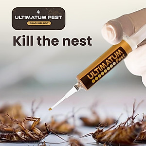 Ultimatum Pest Roach Gel Bait - 4-Pack Syringes for Indoor Infestation, Powerful Roach Killer Gel for Homes & Businesses, Combat Gel Bait for Cockroach Control, Efficient Roach and Ant Killer Indoors