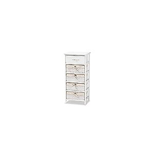 Baxton Studio Madelia Modern and Contemporary White Finished Wood and 1-Drawer Storage Unit