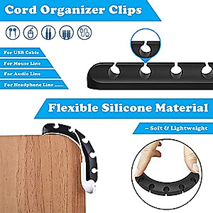 Defrko 6 Pcs Green Hooks Toothbrush Holders Hanging Key Clothes for Home Office Kitchen Bathroom - 5 Pcs Cable Clips - 2 Pcs Self Adhesive Power Strip Holder Cable Management Organizer