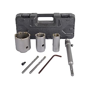 BINOTA Concrete Hole Saw, Kit 40 55 80 100 110 130 MM, Arbor SDS Plus and MAX 300mm, for Masonry Cement Wall Brick Sands Stone Sable-Rock Self-Leveling
