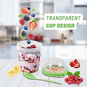 Fairway Finds 4 Pack of 17 oz Yogurt Parfait Cups With Lids Reusable Crunch Cup Portable Cereal Cup Meal Planning Containers Milk Granola Yoghurt Carrying Container Cereal on the go Lids and Spoons