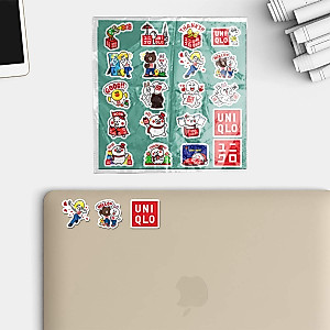 20 PCS Stickers Pack Uniqlo Aesthetic Vinyl Colorful Waterproof for Water Bottle Laptop Scrapbooking Luggage Guitar Skateboard