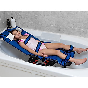 Anchor Pediatric Bath Chair for Kids with Special Needs by Circle Specialty- Adjustable Bath Chair for Children & Teens- Fast-Drying Mesh Fabric, Head Rest, Support Bars, Positioning Straps (Large)