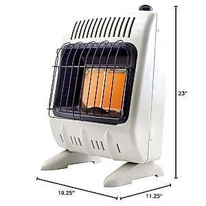 Mr. Heater MHVFRD10NG 10,000 BTU Vent-Free Radiant Natural Gas Heater For Office, Home, Garage, Patio, Sunroom & Cabin - White