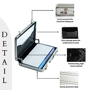 FABMODE 2 Pcs Briefcase Business Card Holder Aluminum Suitcase Credit Cards ID Card Organizer Case Waterproof Christmas Employee Valentine's Day Gifts for Women and Men (1 Memo Clip Included)