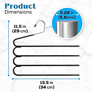 Pants Hangers | Multi Pants Hangers Space Saving- 4 Tier Space Saving Hangers- Metal Hangers for Pants and Jean Hangers, Multi Pant Hangers Non Slip Hangers for Pants Organizer (3)