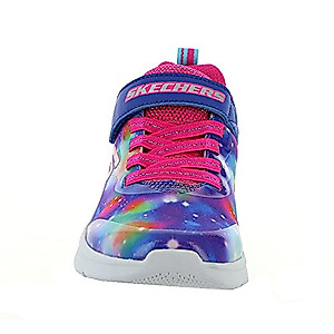 Skechers Kids Girls Microspec Max-Spiral Galaxy Sneaker, Blue/Multi, 2 Little Kid