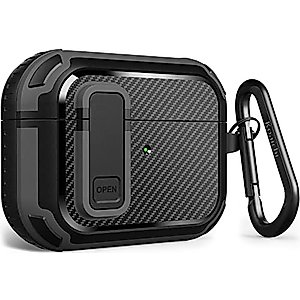 Koaichi for AirPods Pro(2nd/1st Generation) Case, Full-Body Ultra-Hard Shell Protective Cover with Lock, Powerful Drop Protection, Well Built Case Designed for AirPods Pro (2022/2019), Black