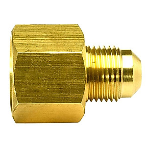 Celestial 3/8" Male Flare by 1/2" Female NPT Coupling, Brass Adapter for Outdoor Gas Fire Pits, Fireplaces, and Grills