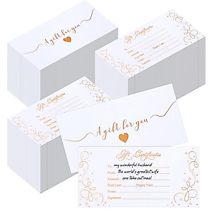 Colarr 400 Pieces Blank Gift Certificates for Business Gold Present Cards Vouchers Gift Certificate Cards for Spa Beauty Salon Restaurant Christmas Wedding Bridal Birthday Holder, 3.5 x 7 Inch