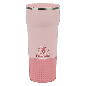 Pelican Hydration Pelican Cascade™ 22 oz Vacuum Insulated Tumbler - Recycled Stainless Steel Double Wall Travel with Dual Lid, Powder Coated Insulated Coffee Mug For Hot Cold Drinks, Blush