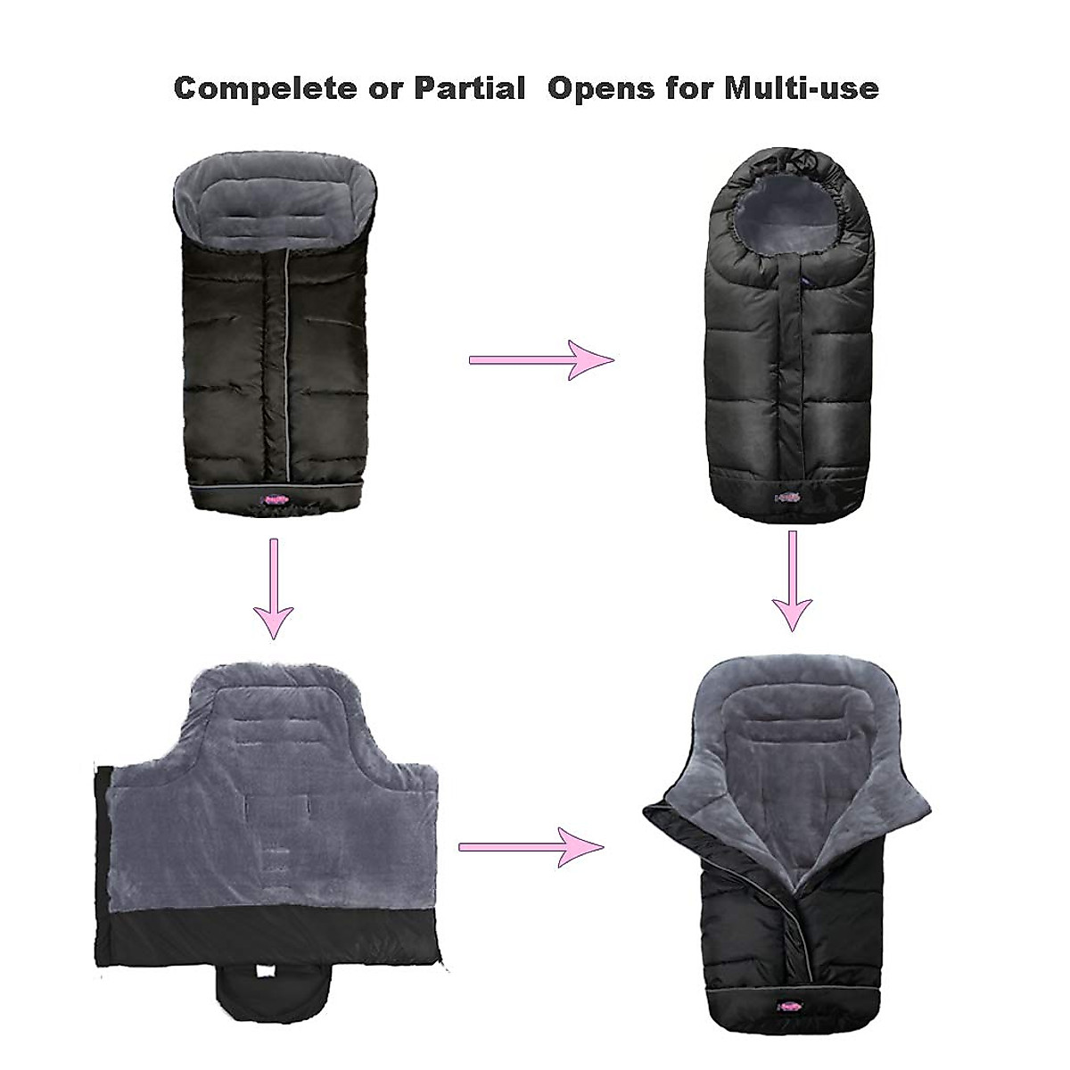 Anti-Kick Waterproof Stroller Sleeping Sack,Universal Stroller Footmuff Fits All Toddler/Sleeping Bag Cocoon Cozy Warmer for Baby Winter Stroller Cover with Unique Design