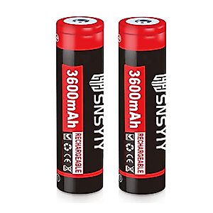 NBZZ Rechargeable Battery 3.7V Button top Battery 3600mAh Lithium Battery for Flashlight, Camera, Headlamps, Doorbells (2 Pack)