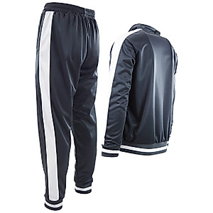 ChoiceApparel Mens Athletic 2 Piece Tracksuit Set (XL, 877-Charcoal)