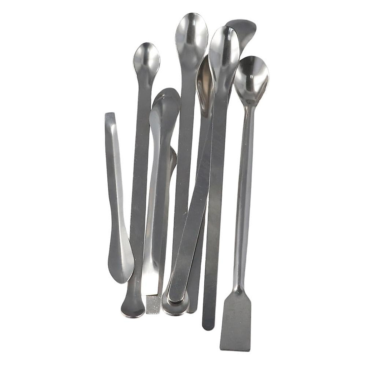 SHUATI Laboratory Measuring Spoon Stainless Steel Multi-Purpose Silver Micro Sampling Scoop Durable Lab Spatula for Powders Gel Cap Filler